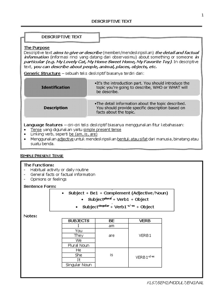 KLS7 - Sem2 - Modul7 - Descriptive Text | PDF | Adjective | Cognitive Science
