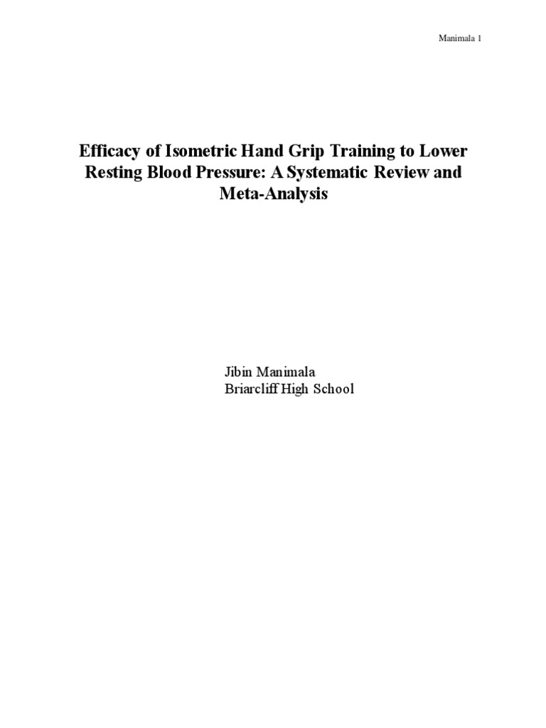 Isometric Hand Grip Training for Blood Pressure | PDF | Cardiovascular ...