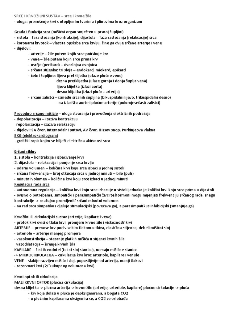 Biologija - Srce I Imunost | PDF