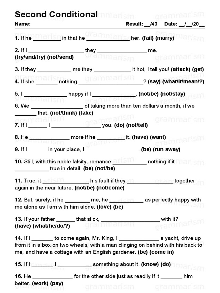 Grammarism Second Conditional Test 7 1410823 PDF | PDF