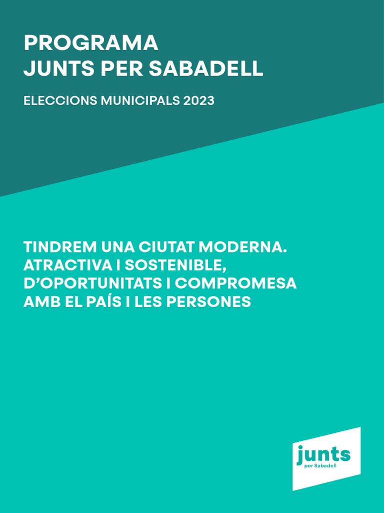 Programa Electoral Junts Per Sabadell | PDF Programa Electoral Junts Per Sabadell | PDF