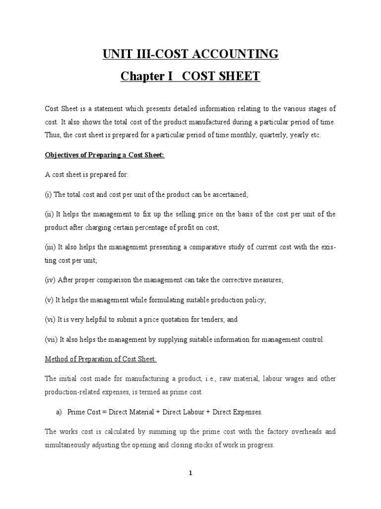 Cost Accounting Notes | PDF | Cost | Profit (Economics) Cost Accounting Notes | PDF | Cost | Profit (Economics)