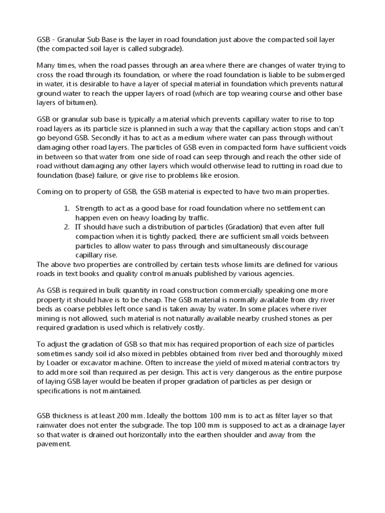 GSB | PDF | Road | Soil