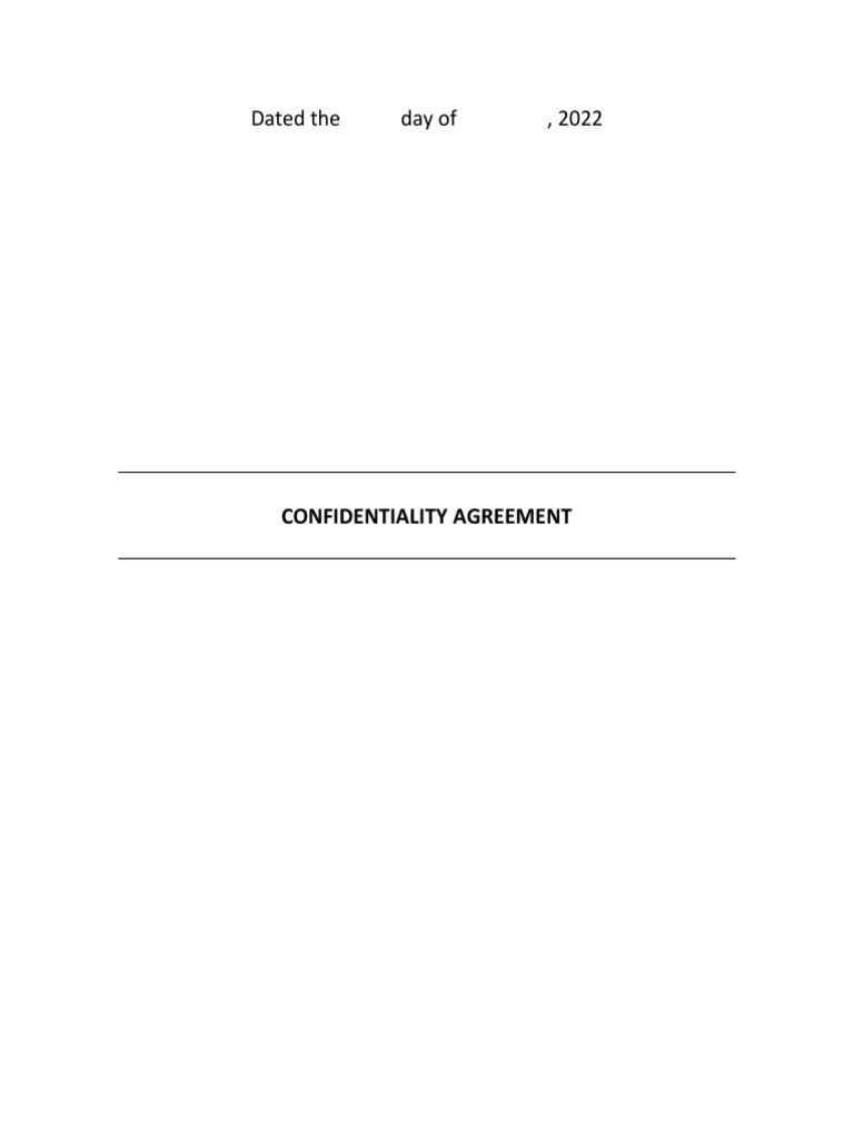 Confidentiality Agreement | PDF | Classified Information | Civil Law ...