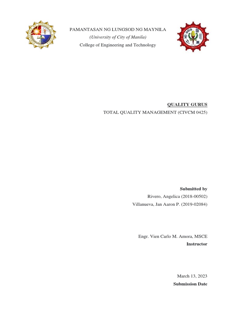 Module 5 - Quality Gurus | PDF | Quality (Business) | Quality