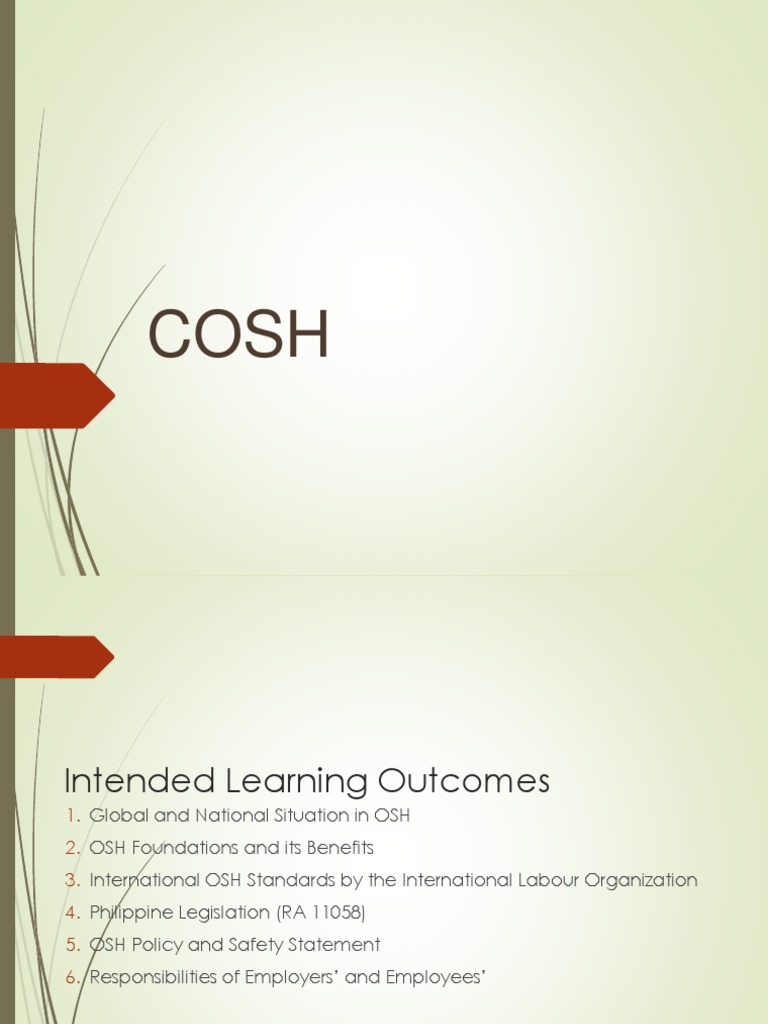 Chapter 2 - OSH FOUNDATION AND BENEFITS.pdf | PDF | Occupational Safety ...