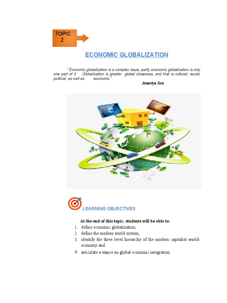 TOPIC 2 Economic Globalization | PDF | World Systems Theory | Economies