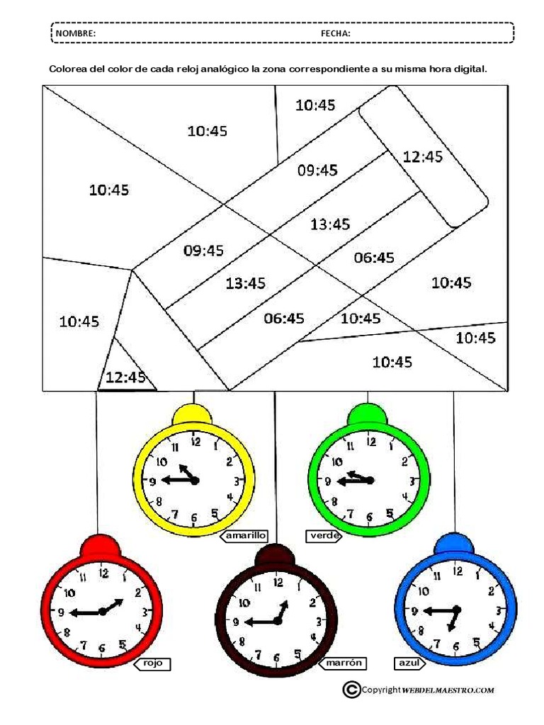 Ficha para Aprender La Hora Nº 1 PDF | PDF | Juegos y actividades