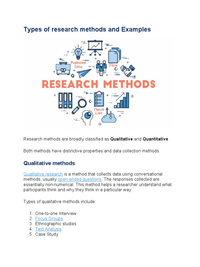 Research Methods: Types & Examples | PDF