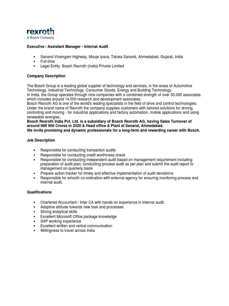 JD - Internal Audit | PDF