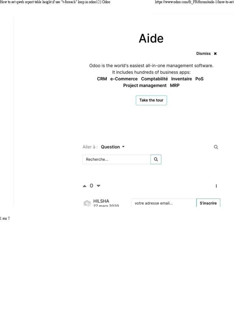 How To Set Qweb Report Table Height If Use T-Foreach Loop in Odoo12 Odoo | PDF
