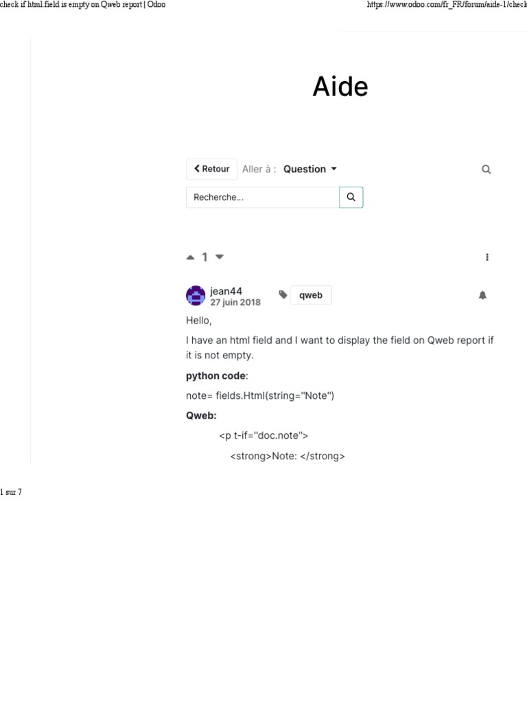 Check If HTML - Field Is Empty On Qweb Report Odoo | PDF