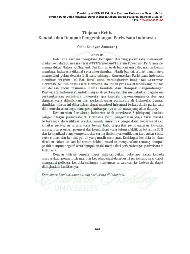 Dampak Pengembangan Pariwisata | PDF