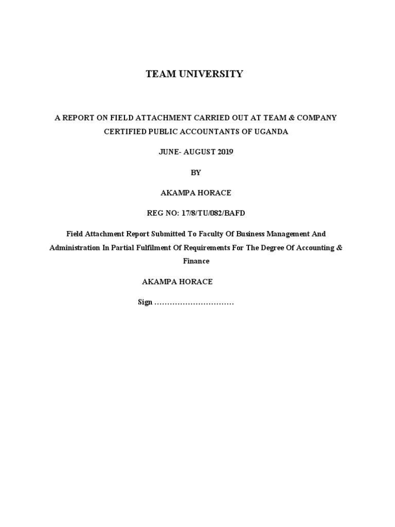 Field Attachment Report on Accounting at Team & Co CPAs | PDF | Audit ...