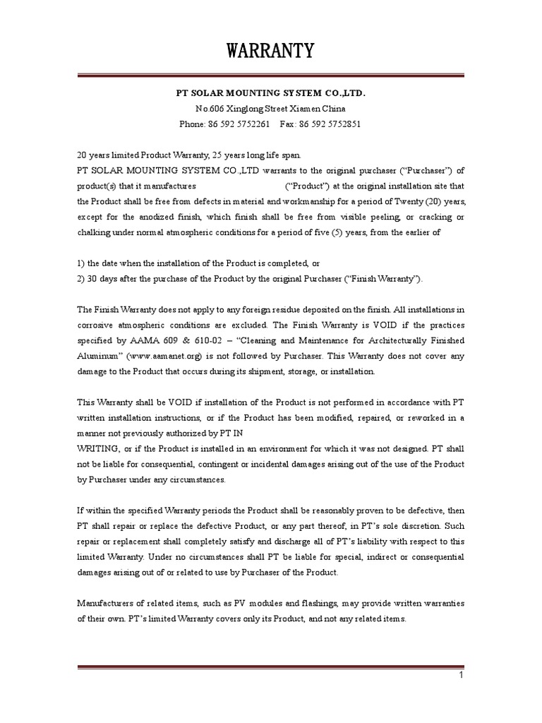 WARRANTY (Sample) PDF | PDF | Civil Law (Legal System) | Common Law