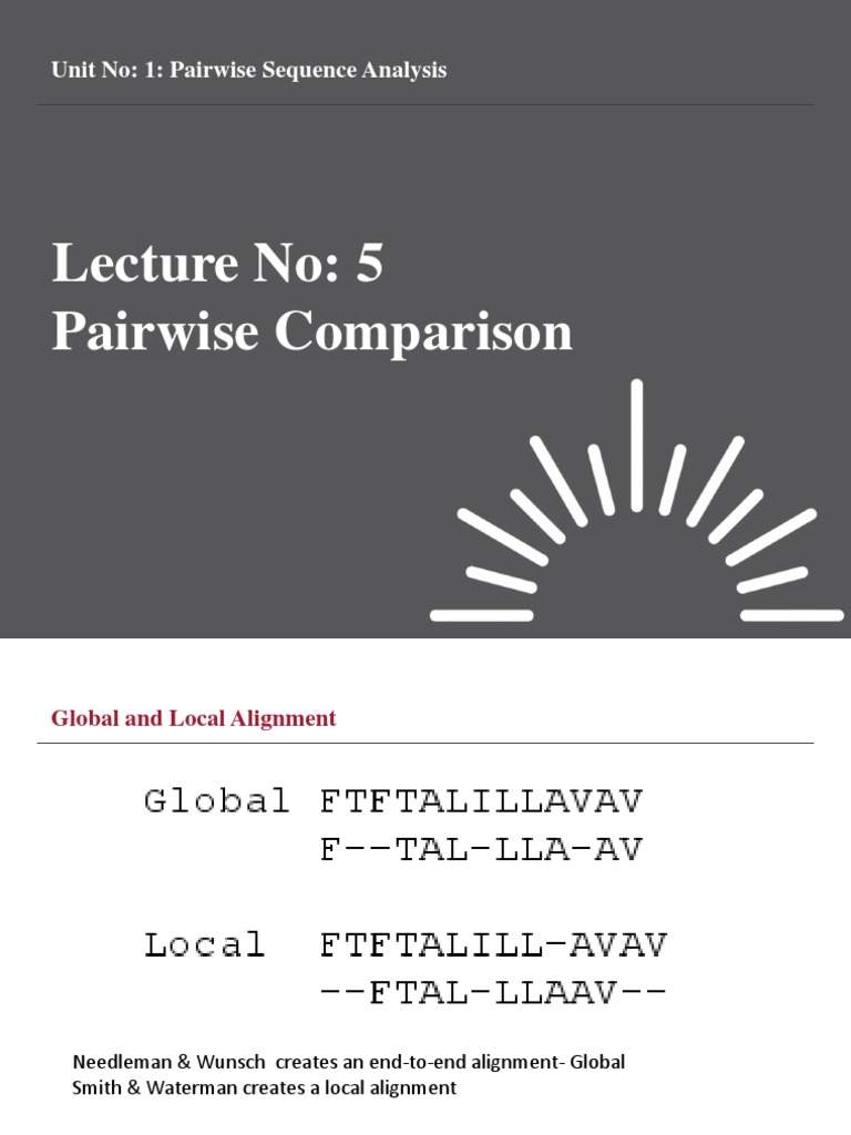 Lecture 5 Pdf Sequence Alignment Genetics 