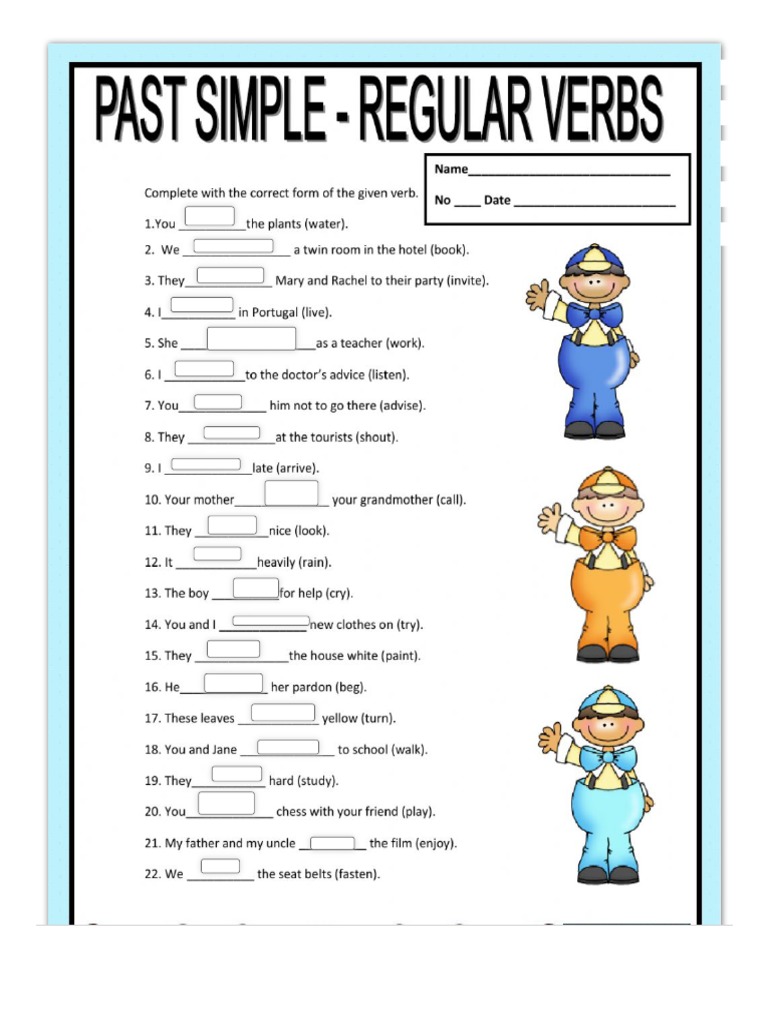 Regular Verbs. Past Tense Interactive Worksheet | PDF