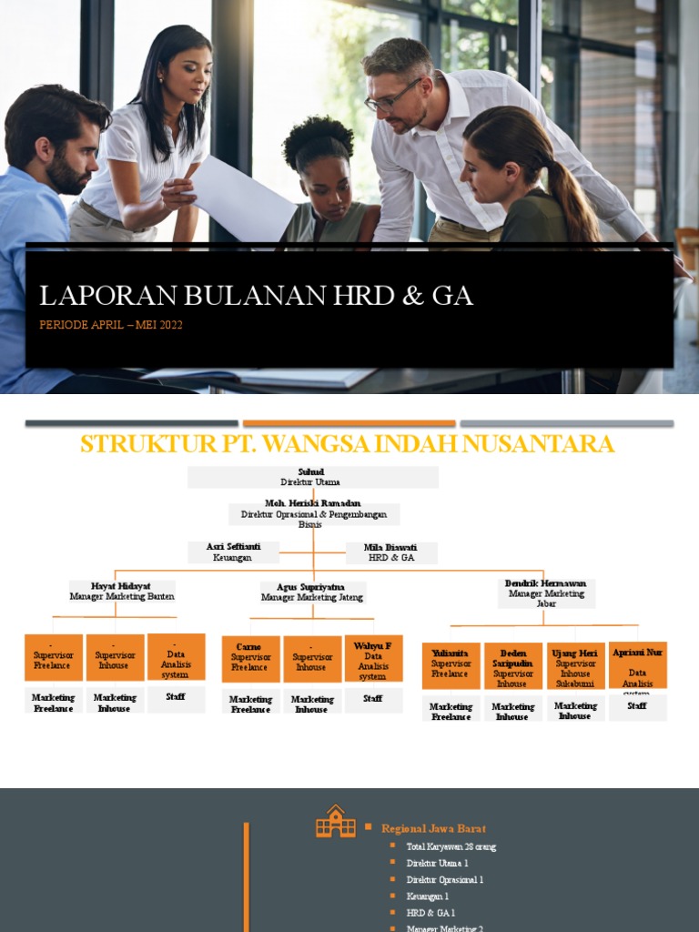LAPORAN BULANAN HRD&GA April 2022 | PDF | Pengelolaan Keuangan & Uang