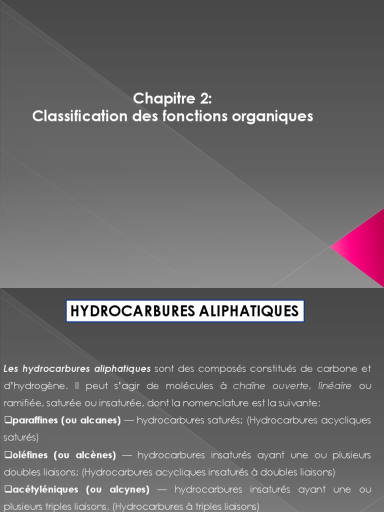 Classification des hydrocarbures aliphatiques | PDF | Alcène ...