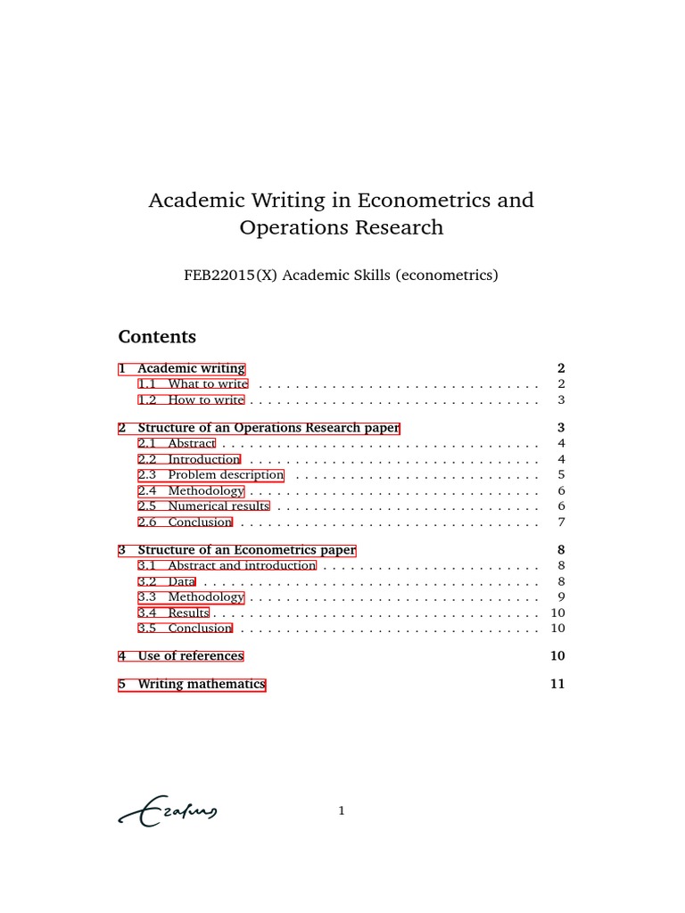 Academic Writing in Econometrics & OR | PDF | Methodology | Data