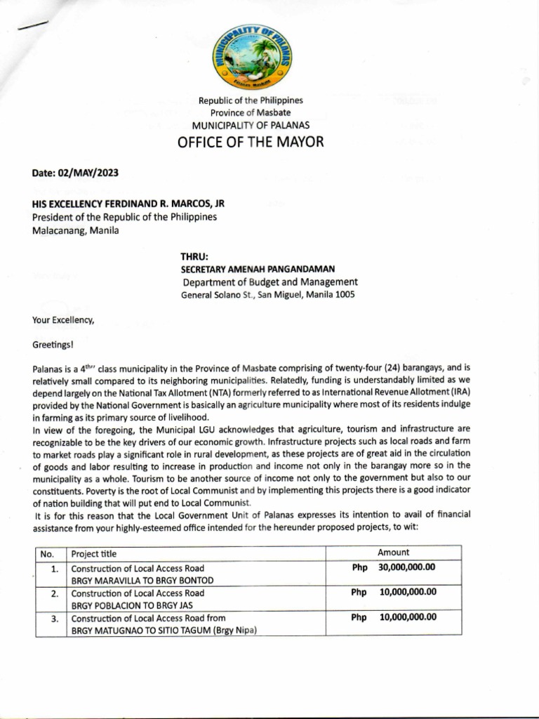 Letter of Request To President | PDF