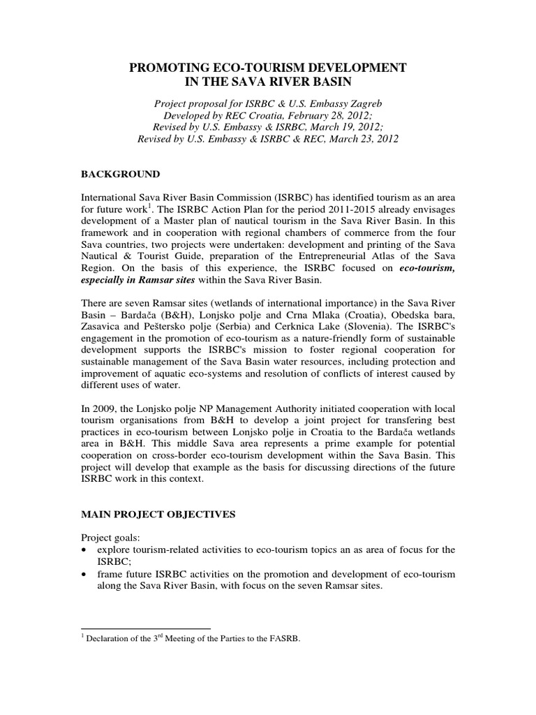 Sava Eco-Tourism Project Concept 2 | PDF