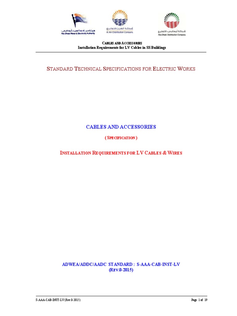 ADDC Specs for LV_MV Cables | PDF | Pipe (Fluid Conveyance ...