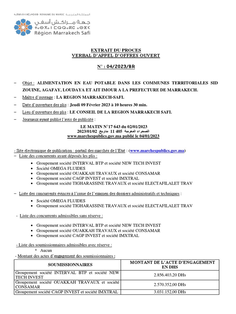 Extrait PV 04-2023 | PDF