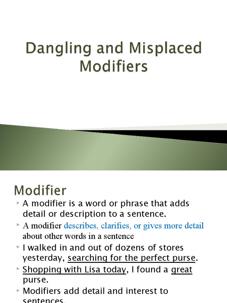 Lecture-103 (Dangling and Misplaced Modifiers) | PDF | Grammar ...
