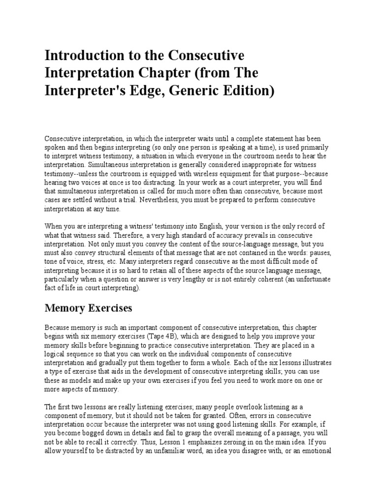 Court Interpreter Training Guide | PDF | Language Interpretation | Memory