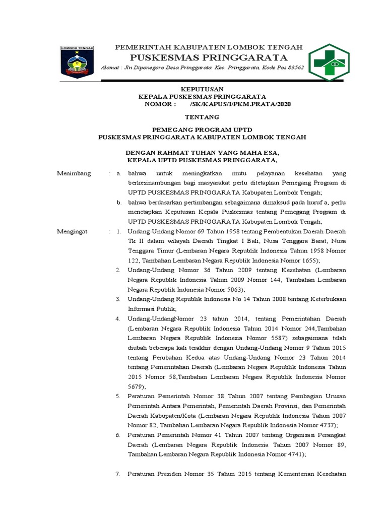 Sk Pemegang Program Pdf