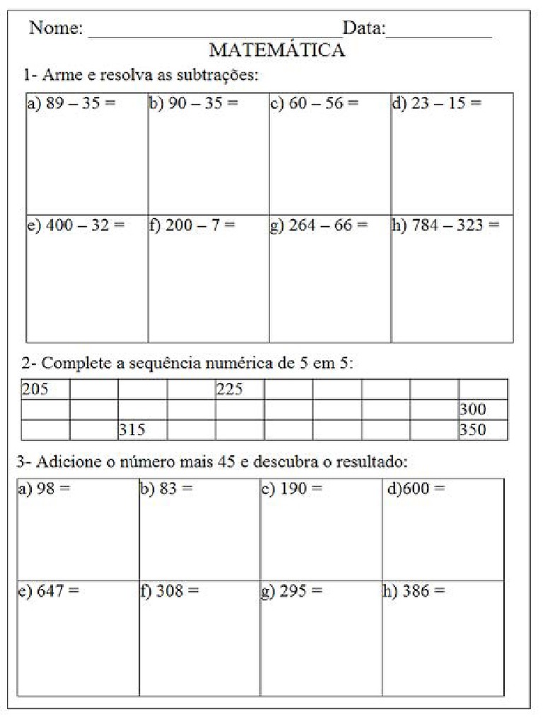 Atividades de Matematica | PDF