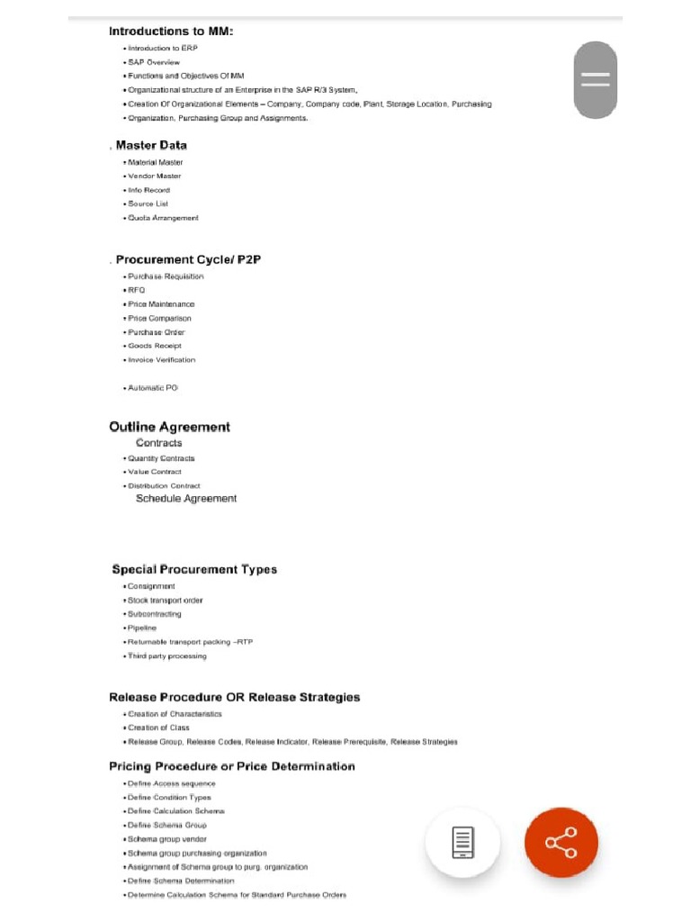 SAP MM Module Syllabus | PDF SAP MM Module Syllabus | PDF