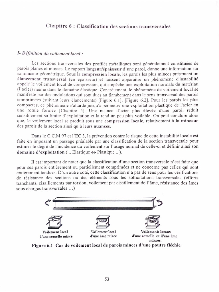 Classification Des Sections Transversales PDF | PDF