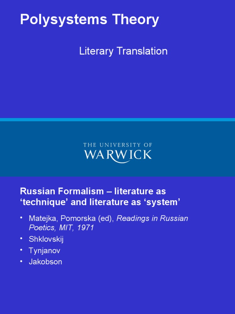 Polysystems Theory | PDF | Translations | Communication