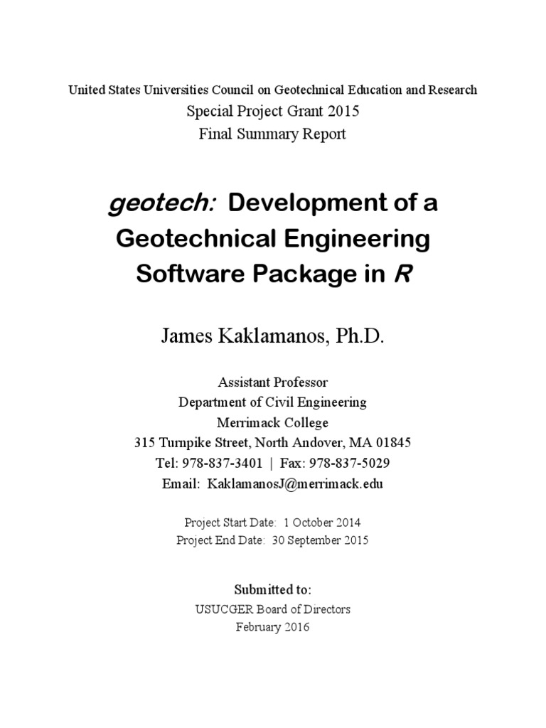 Kaklamanos Geotech Final Report | PDF | Parameter (Computer Programming ...