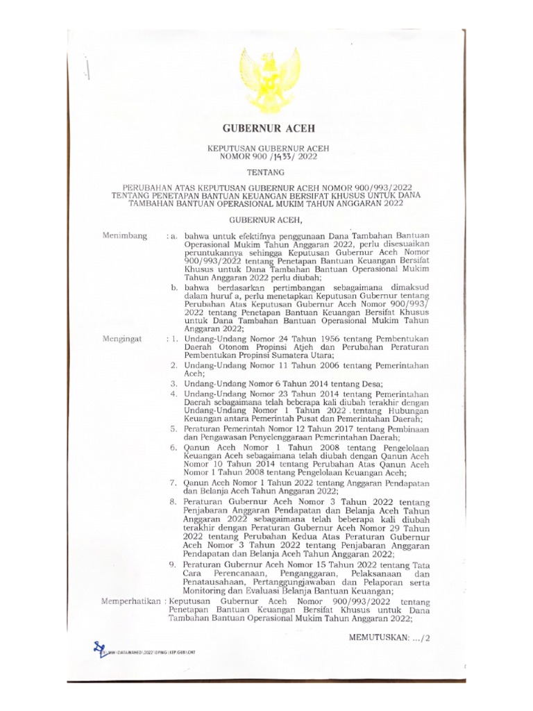 BOP Mukim - Kedua | PDF