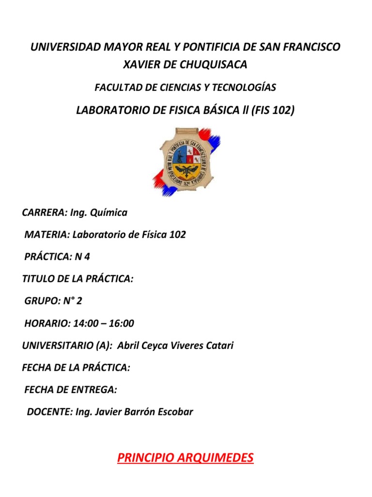 5to informe Lab Fisica II.docx | PDF | Densidad | Masa