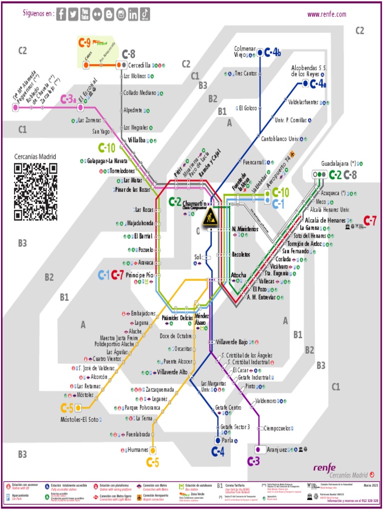 Mapa Lineas Cercanias Madrid2023 | PDF | Madrid | Transporte ...