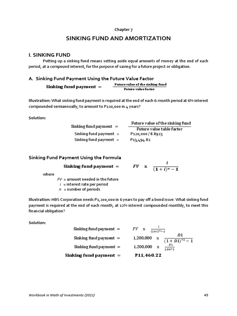 Chapter 7 - Sinking Fund and Amortization | PDF | Interest | Debt