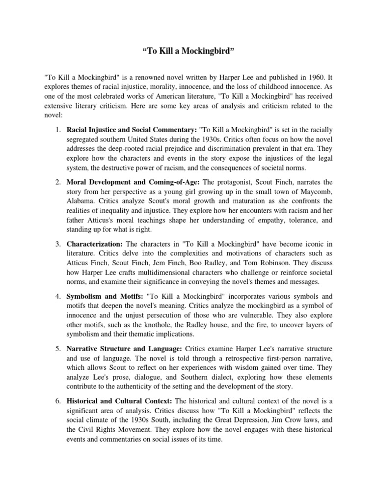 To Kill A Mockingbird | PDF | To Kill A Mockingbird