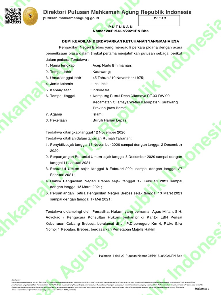 Putusan 28 Pid - Sus 2021 PN Bbs 20230323205859 | PDF