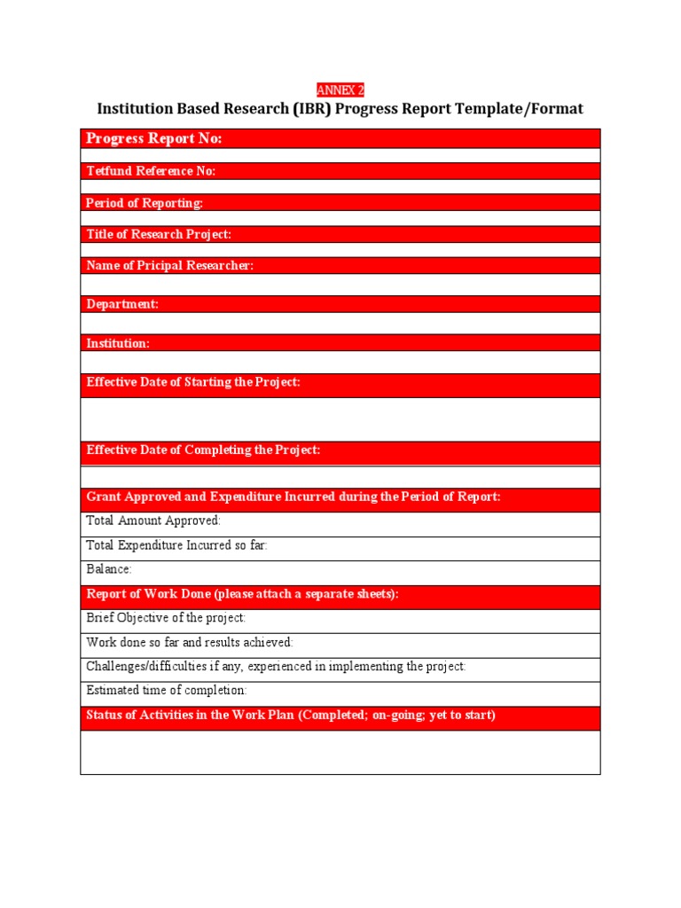Prog Report Template | PDF