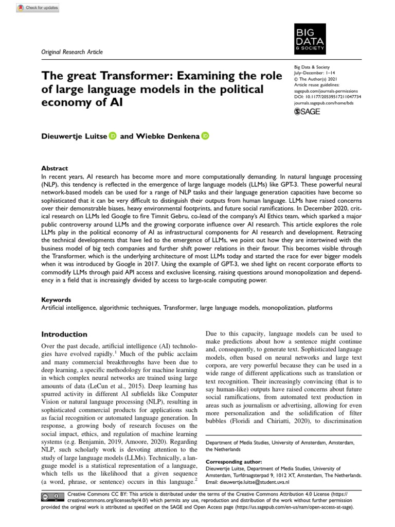 The Great Transformer | PDF | Artificial Neural Network | Artificial ...