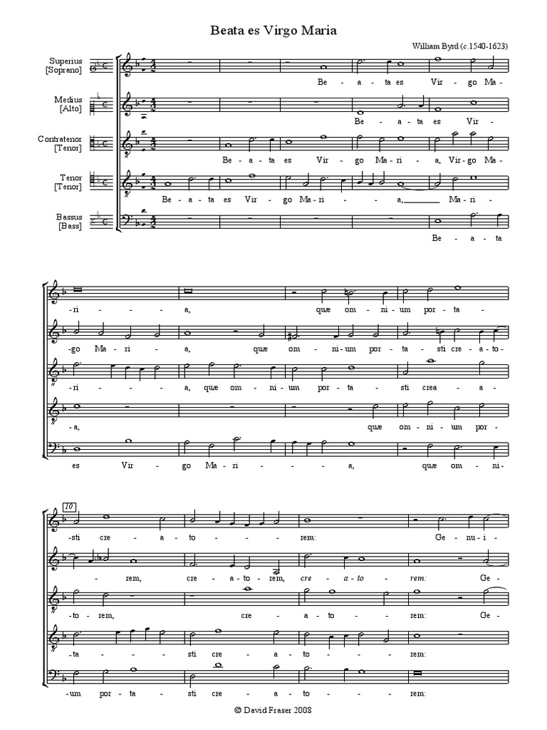 Beato Es Virgo Maria, William Byrd | PDF | Christian Prayer | Eucharist