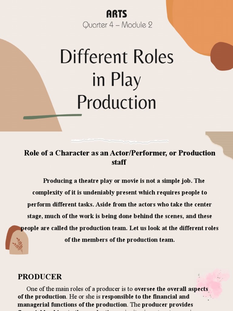 Theatre Production Team Roles Explained | PDF | Composition (Visual ...