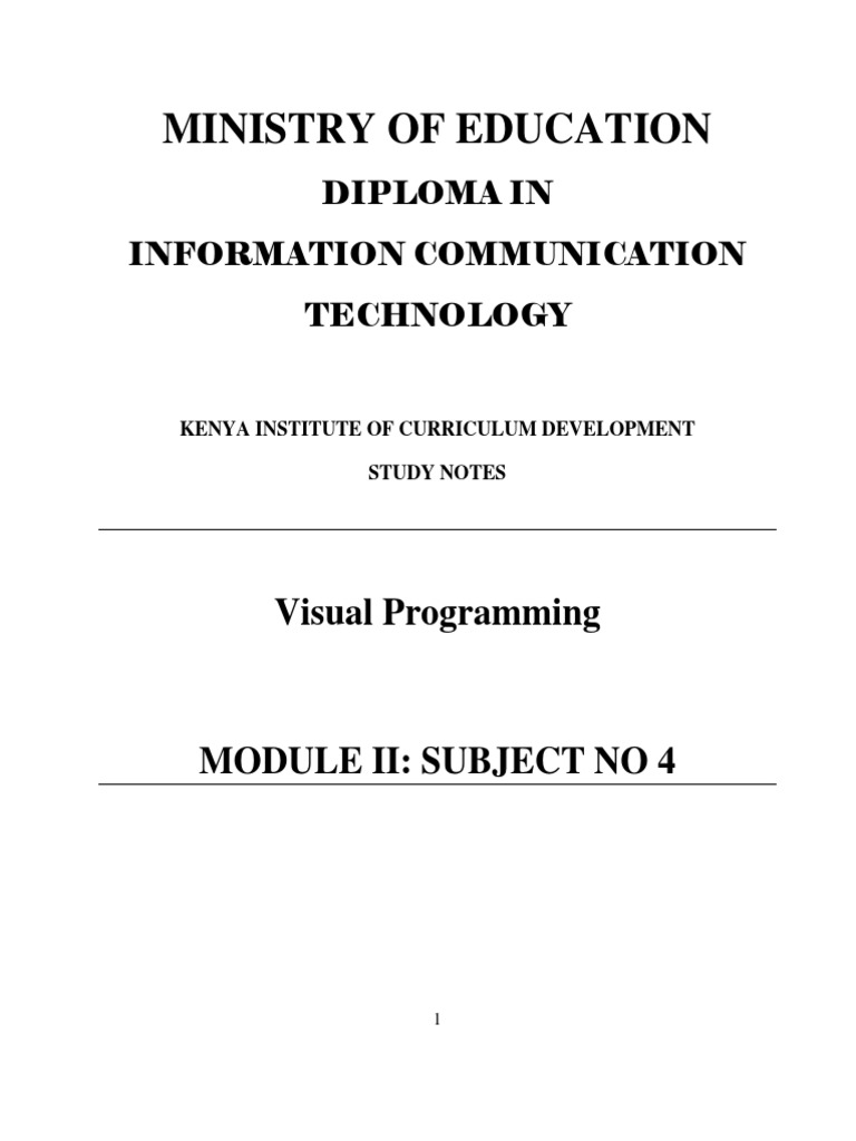 Visual Programming-Ministry PDF | PDF | Programming | Computer Program Visual Programming-Ministry PDF | PDF | Programming | Computer Program