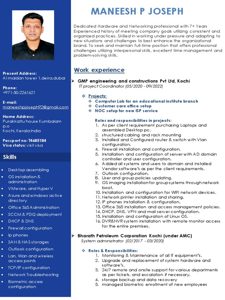 Maneesh P Joseph - Original PDF | PDF | Computer Network | Operating System