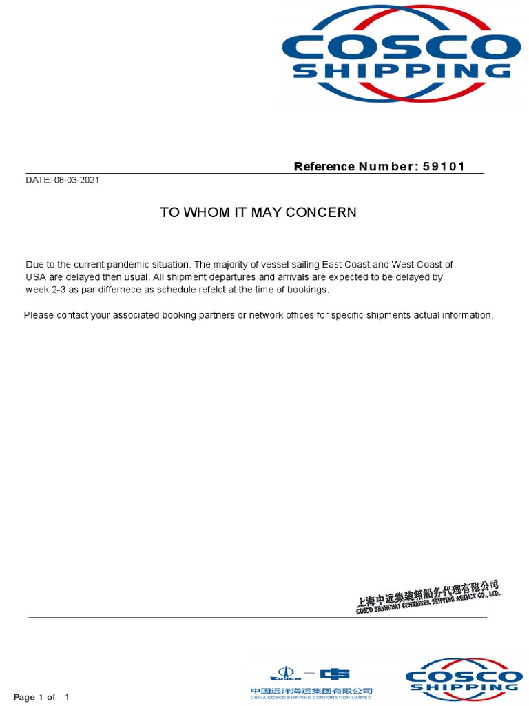 Shipping Delays Notice Due to Pandemic | PDF