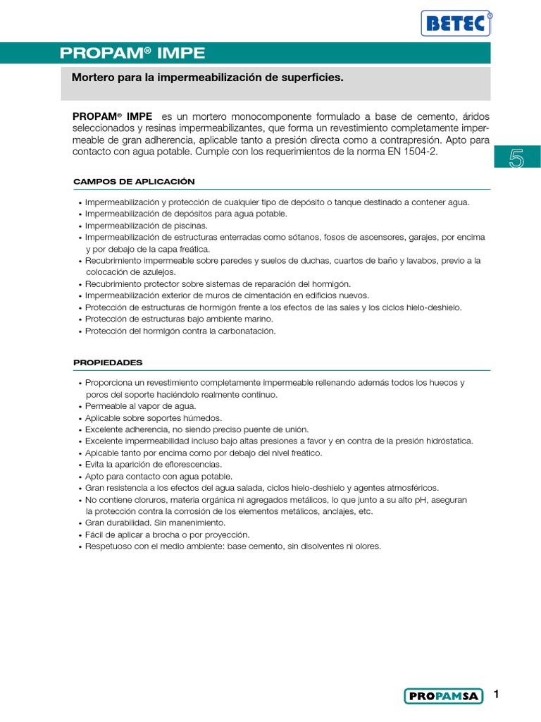 1014 Ft-Propam Impe PDF | PDF | Agua | Hormigón